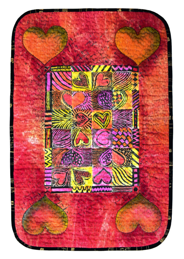 Four of Hearts by Lenore Davis - Visions Museum of Textile Art