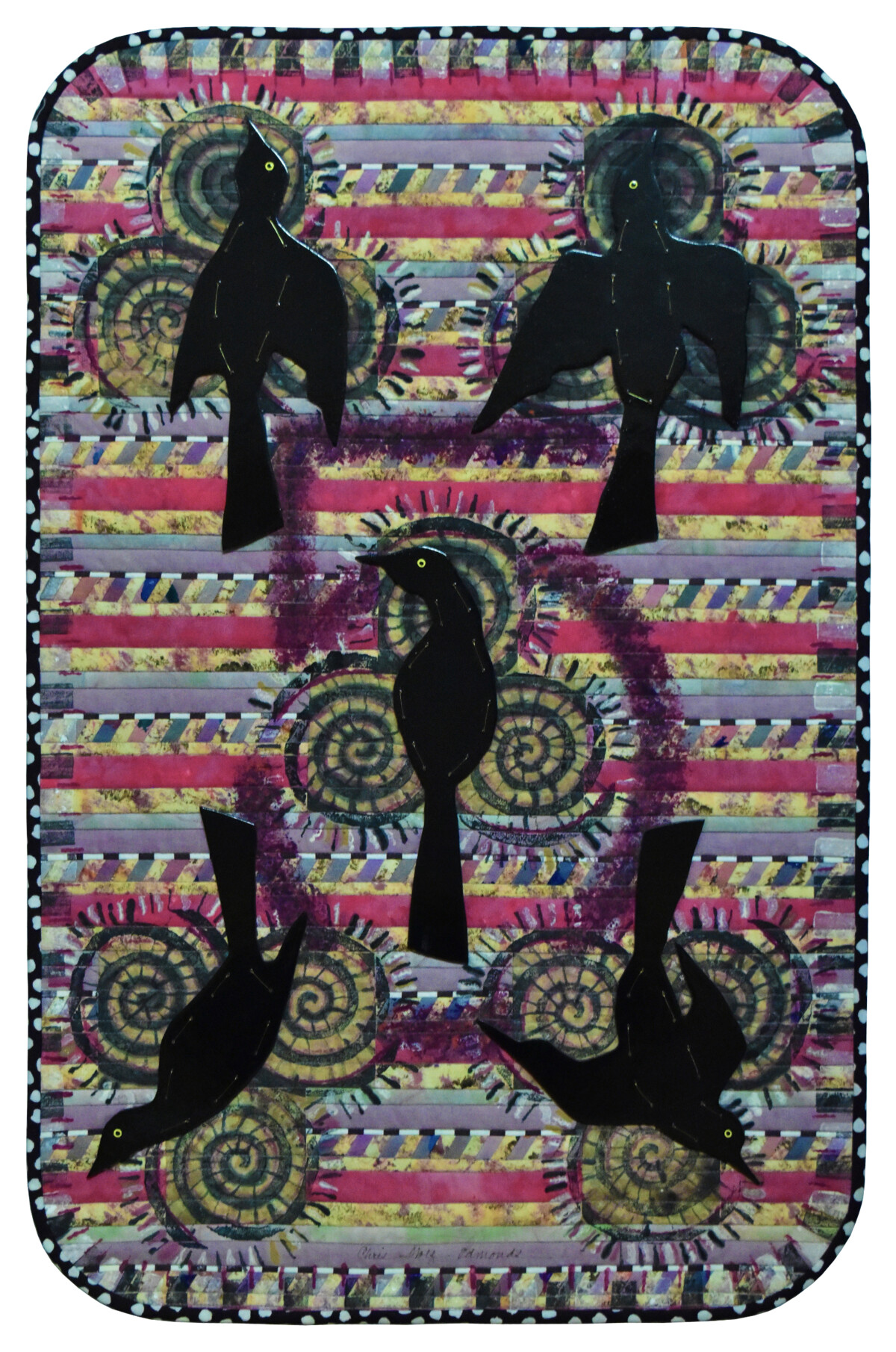 Five of Clubs by Chris Wolf Edmonds - Visions Museum of Textile Art